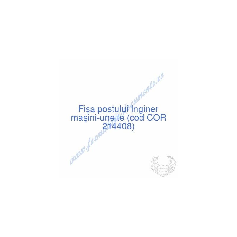 Fișa postului și Fișă de evaluare a performanțelor individuale pentru ...