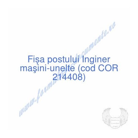 Fișa postului și Fișă de evaluare a performanțelor individuale pentru ...