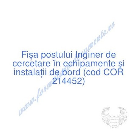 Fișa postului și Fișă de evaluare a performanțelor individuale pentru ...