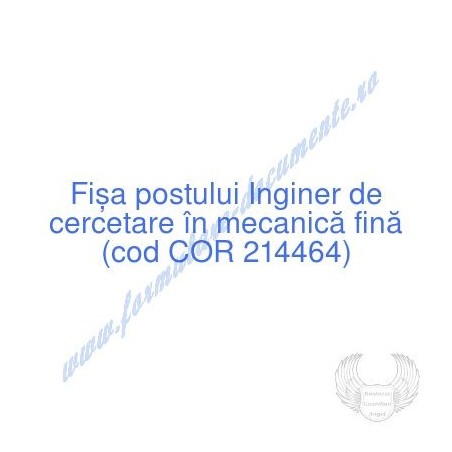 Fișa postului și Fișă de evaluare a performanțelor individuale pentru ...
