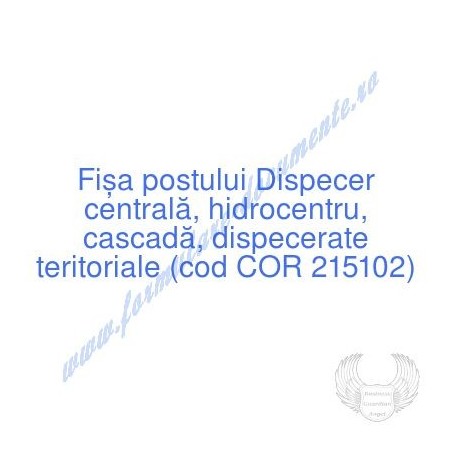 Fișa postului și Fișă de evaluare a performanțelor individuale pentru ...