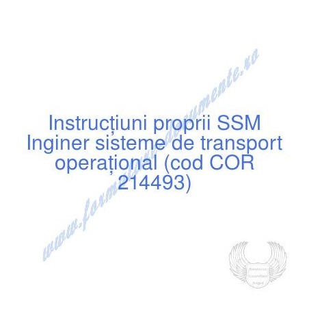 Instrucţiuni proprii de securitate și sănătate în muncă pentru Inginer ...