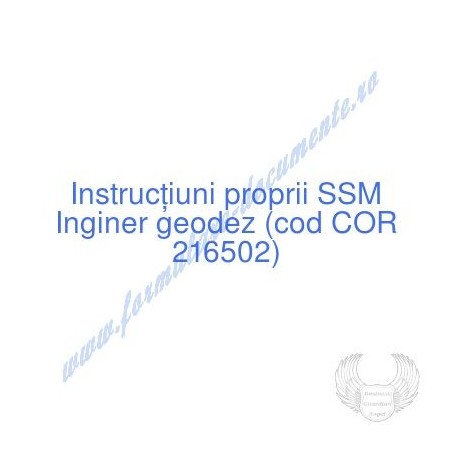 Instrucţiuni proprii de securitate și sănătate în muncă pentru Inginer ...