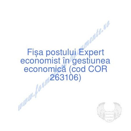 Fișa postului și Fișă de evaluare a performanțelor individuale pentru ...