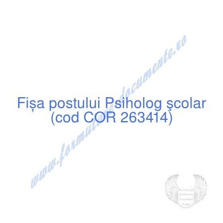 Fișa postului și Fișă de evaluare a performanțelor individuale pentru ...