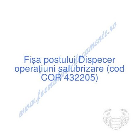 Fișa postului și Fișă de evaluare a performanțelor individuale pentru ...