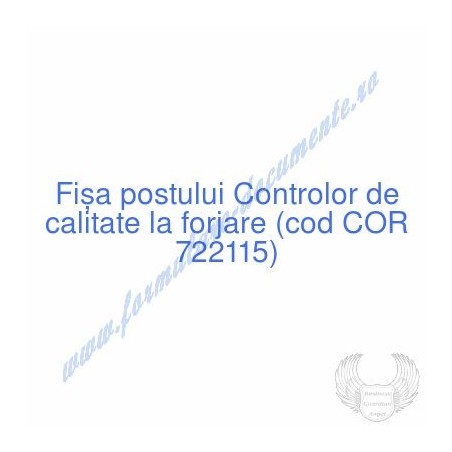 Fișa postului și Fișă de evaluare a performanțelor individuale pentru ...